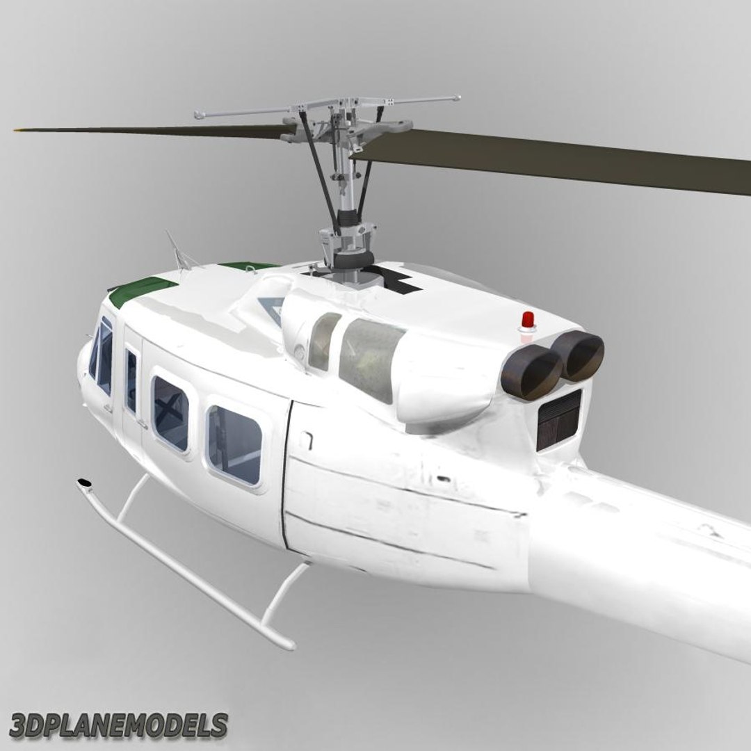 Bell 212 Huey Helicopter 3d Model