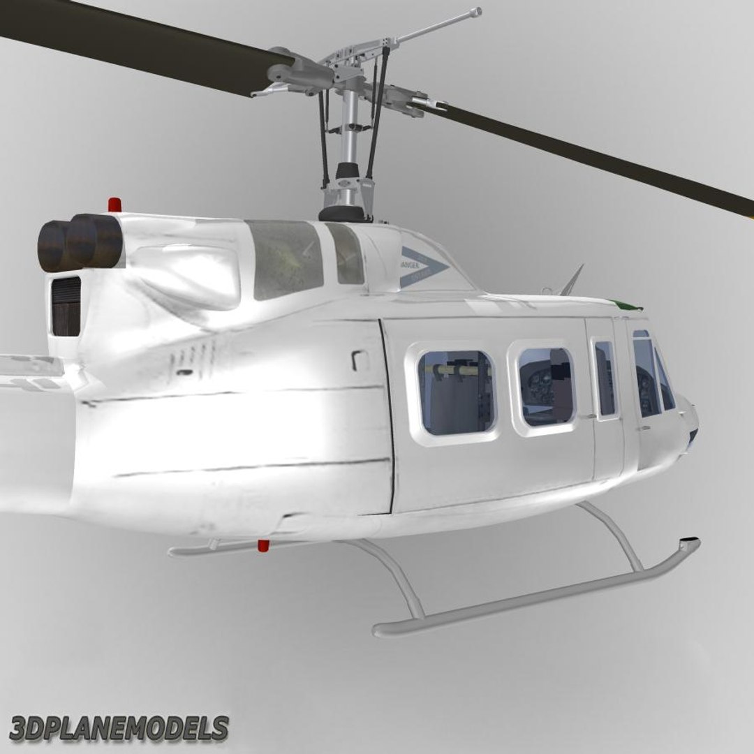 Bell 212 Huey Helicopter 3d Model