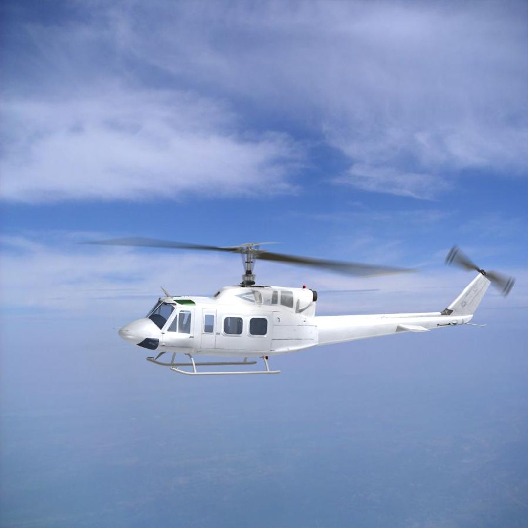 Bell 212 Huey Helicopter 3d Model