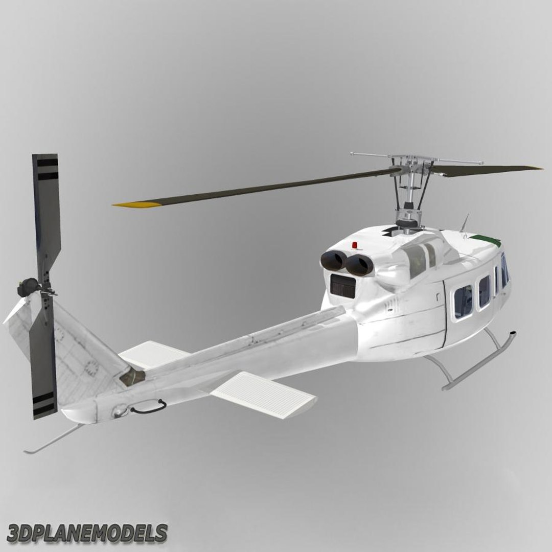 Bell 212 Huey Helicopter 3d Model