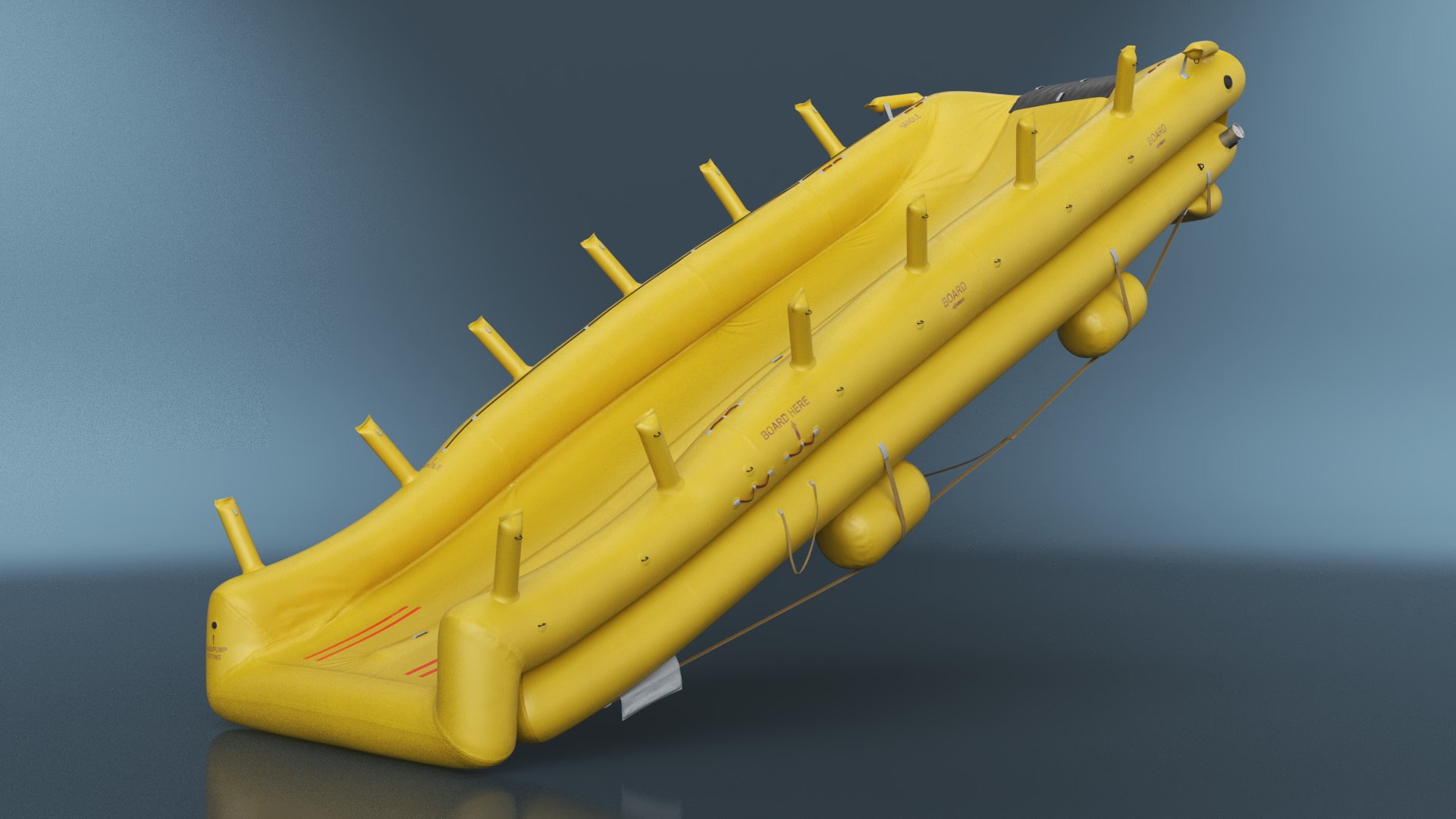 Inflatable Emergency Plane Ramp Yellow 3D Model - TurboSquid 2423554