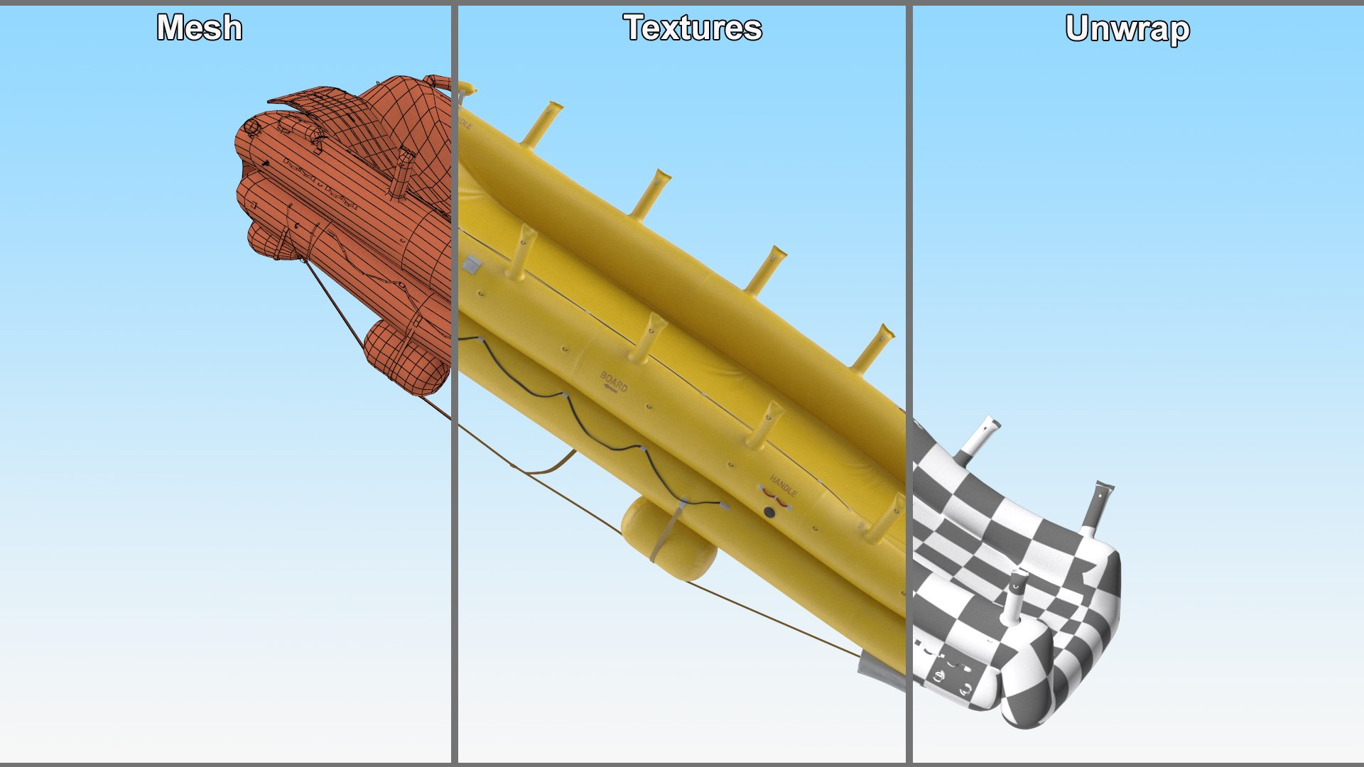 Inflatable Emergency Plane Ramp Yellow 3D Model - TurboSquid 2423554