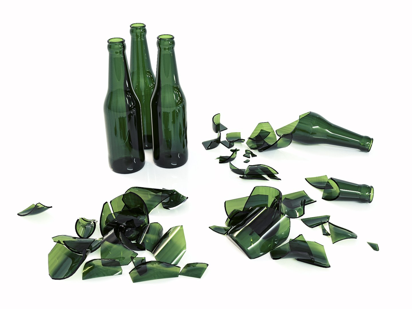 Broken Glass Bottles
