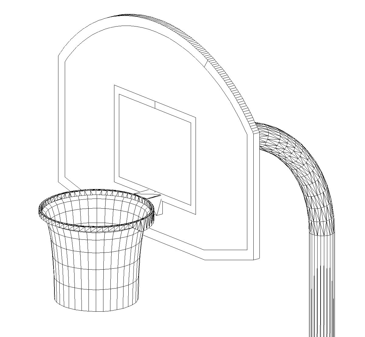 free basketball court 3d model