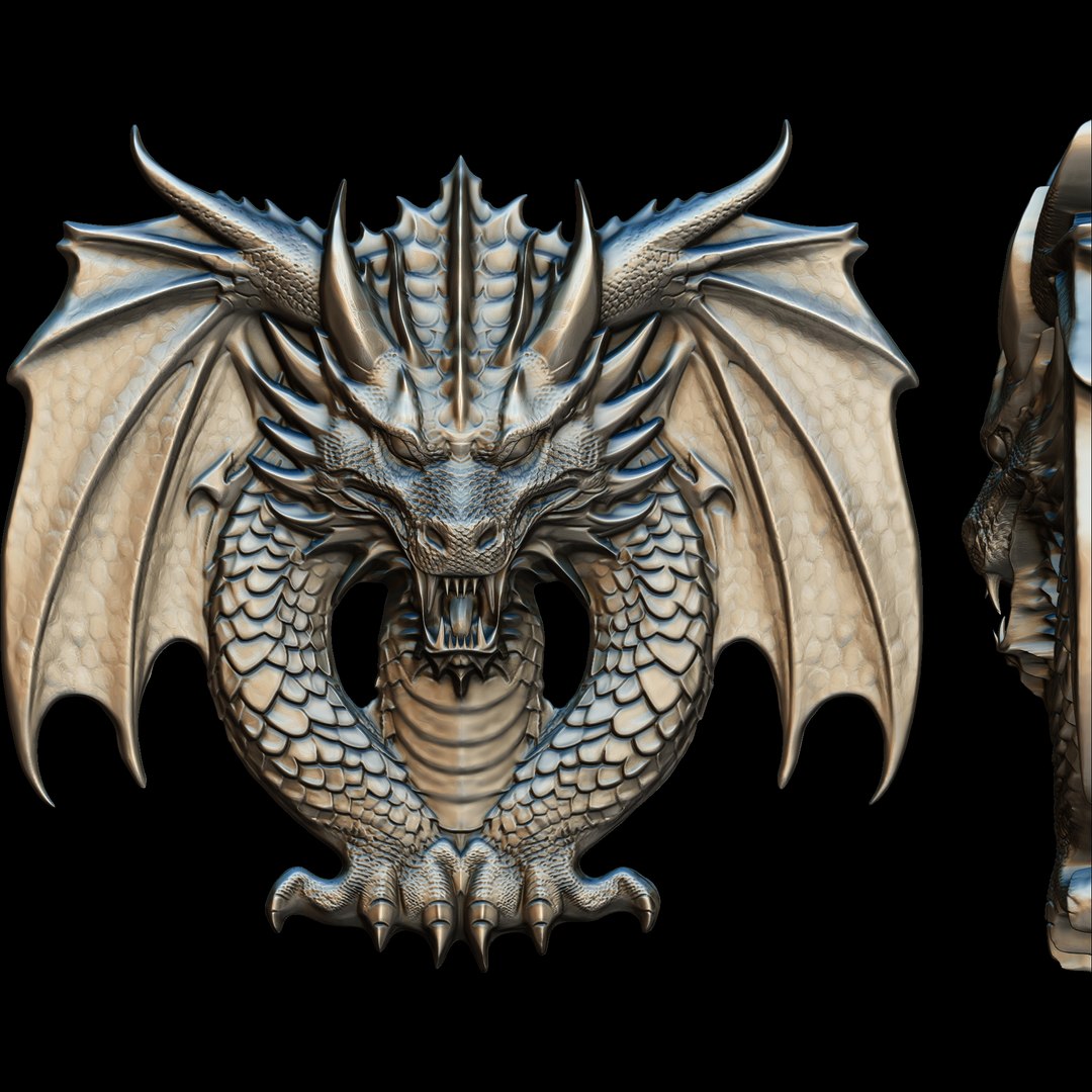 3D Dragon Head Relief No6 3D Print Model - TurboSquid 2323797