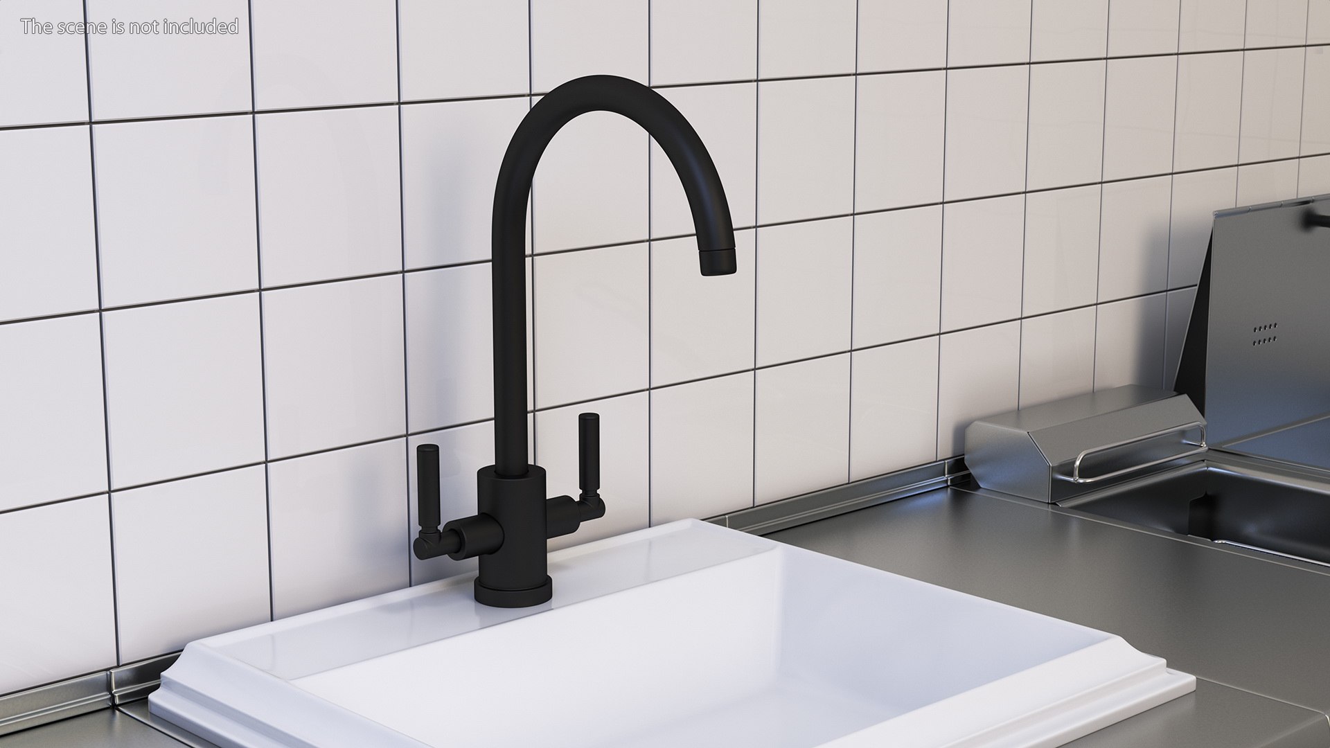 3D Monobloc Kitchen Tap Matt Black Model - TurboSquid 1724547