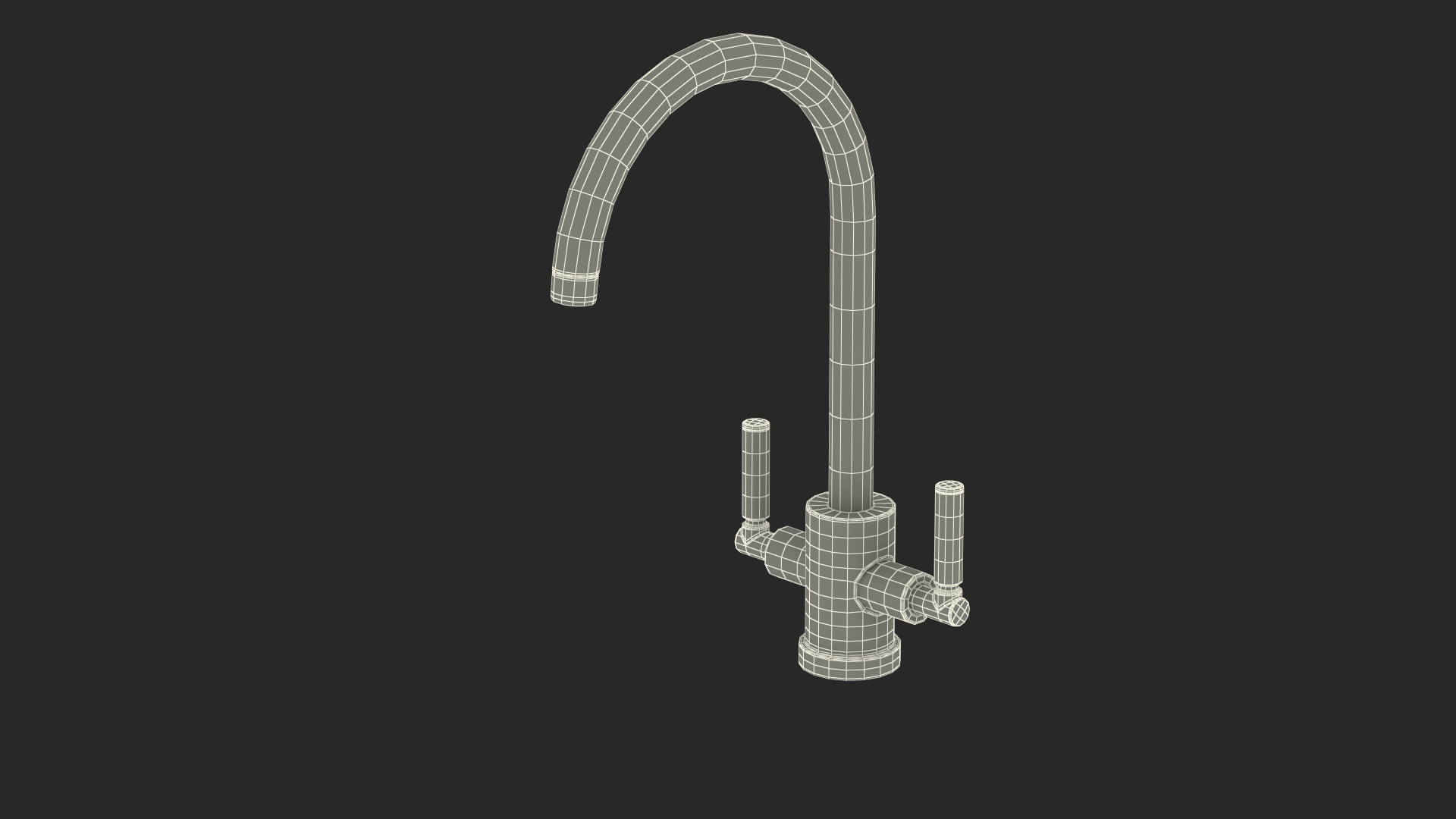 3D Monobloc Kitchen Tap Matt Black Model - TurboSquid 1724547