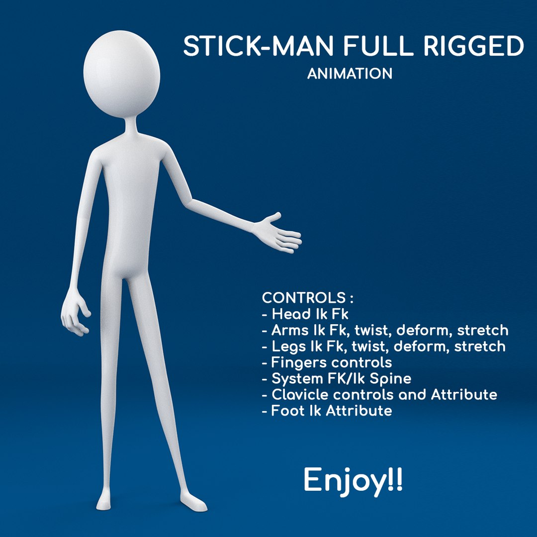 Stickman Rigged Character 3D Model - TurboSquid 1517191