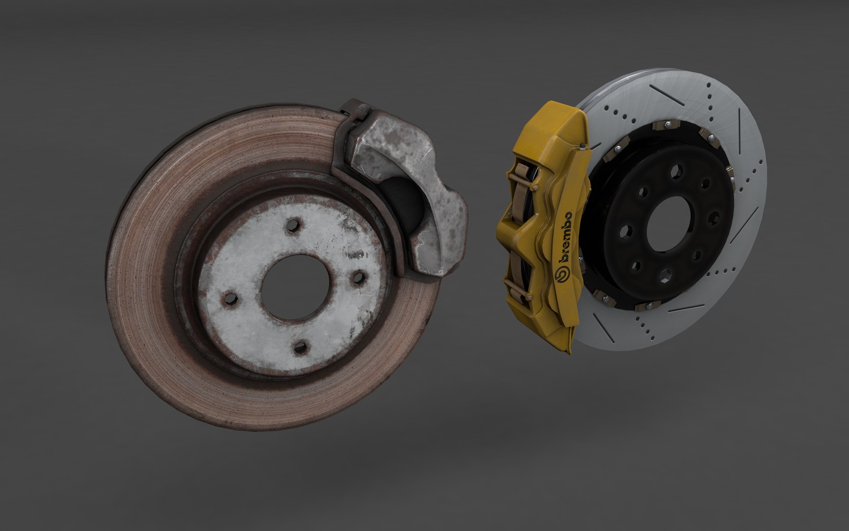Basic And Race Brake System 3D Model - TurboSquid 1760675