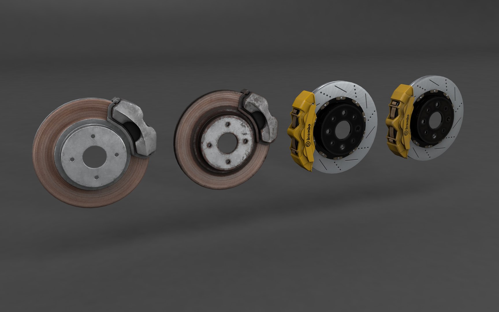 Basic And Race Brake System 3D Model - TurboSquid 1760675
