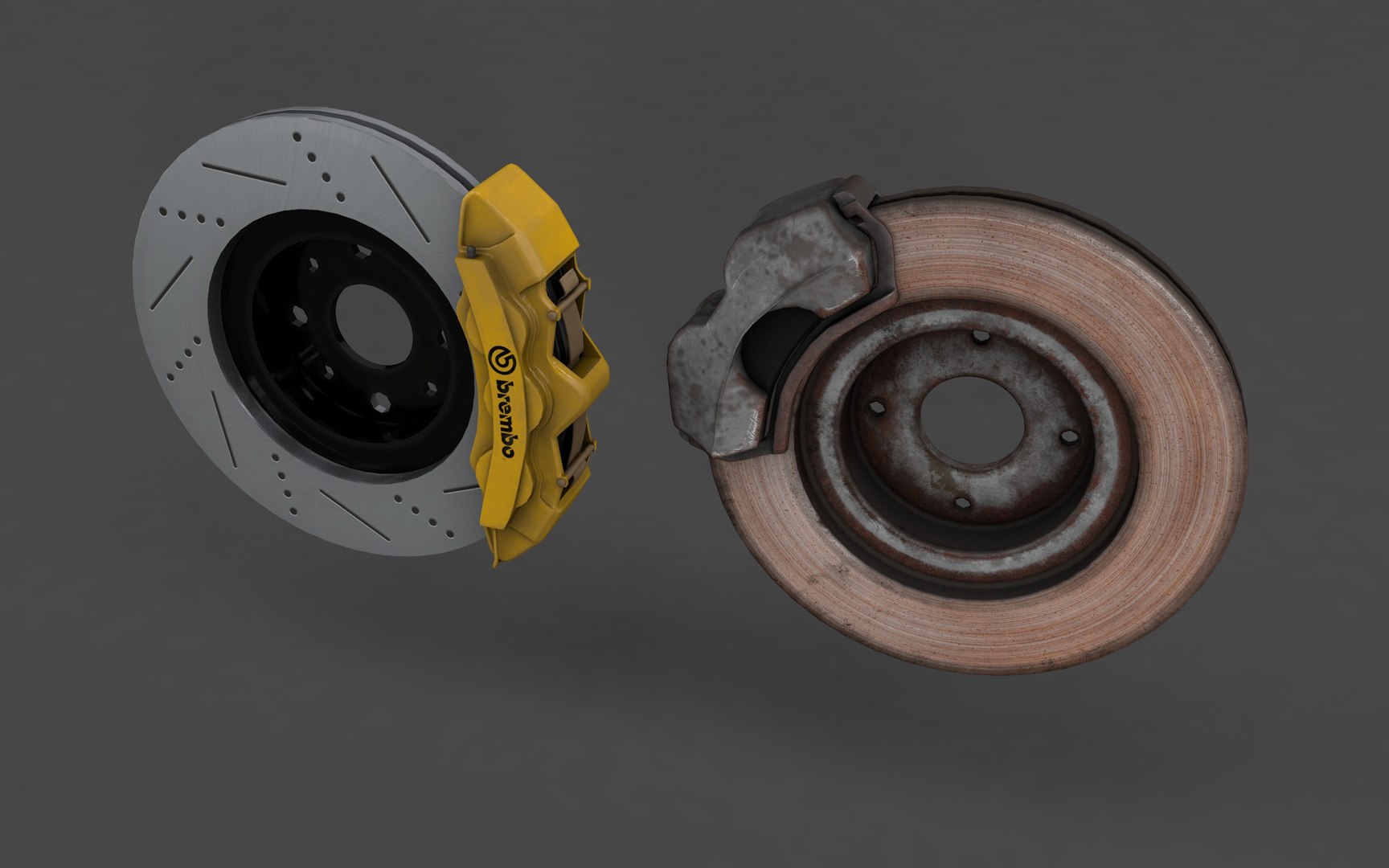 Basic And Race Brake System 3D Model - TurboSquid 1760675