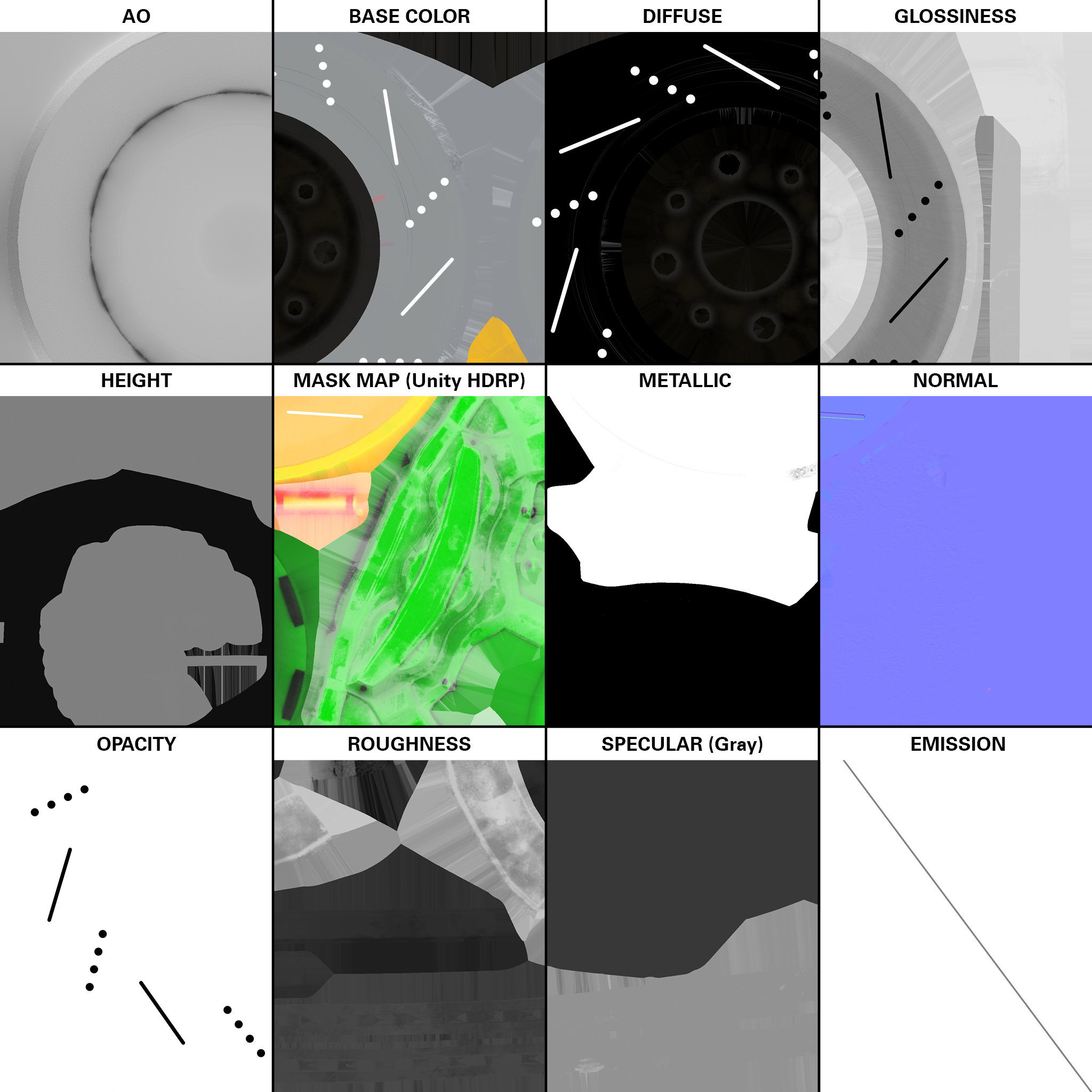 Basic and Race Brake System 3D model - TurboSquid 1760675