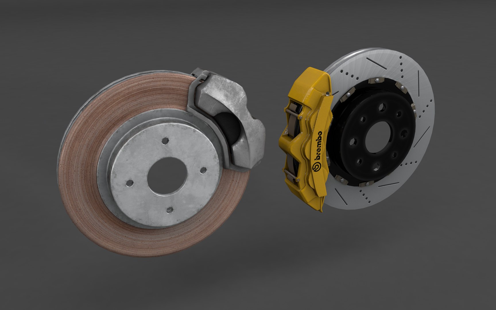 Basic And Race Brake System 3D Model - TurboSquid 1760675
