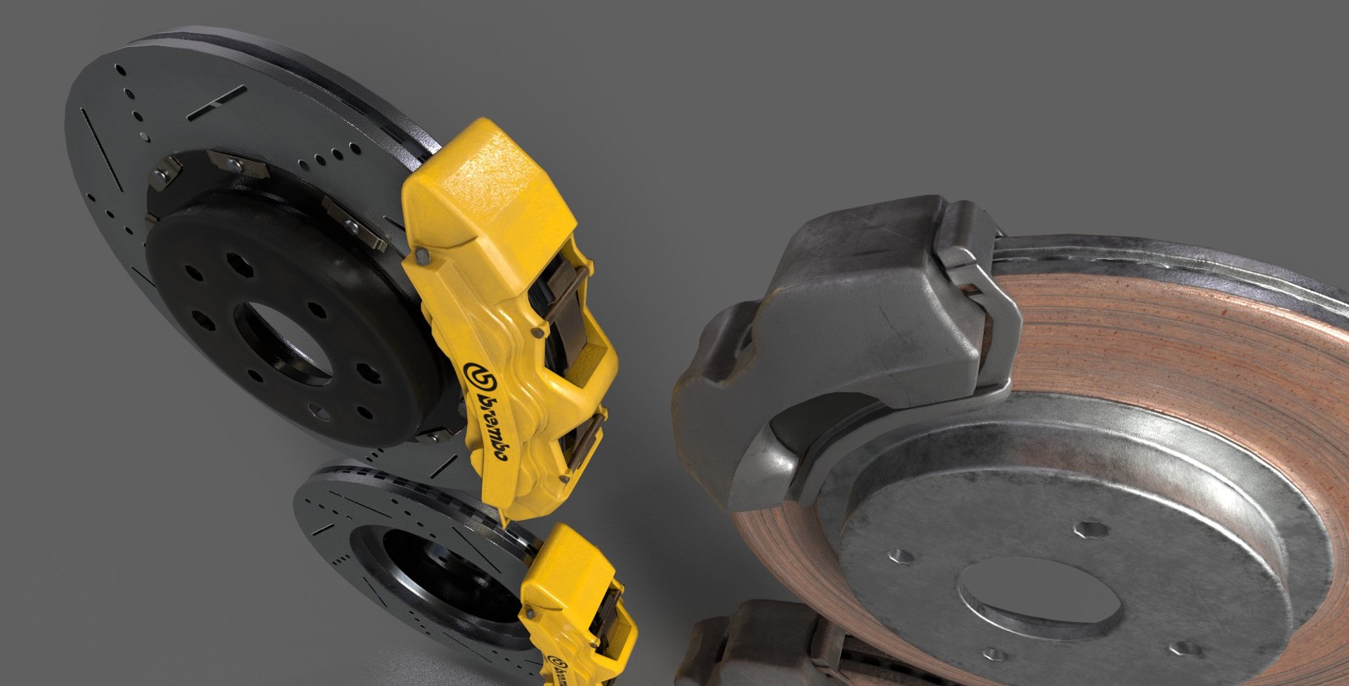 Basic And Race Brake System 3D Model - TurboSquid 1760675