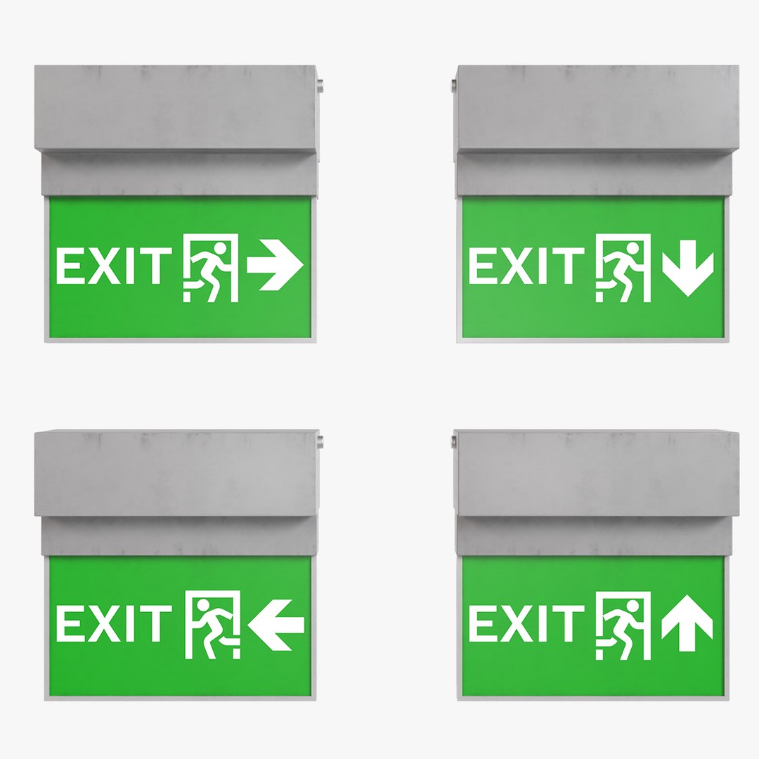 3D Model Exit Sign Set - TurboSquid 2391493