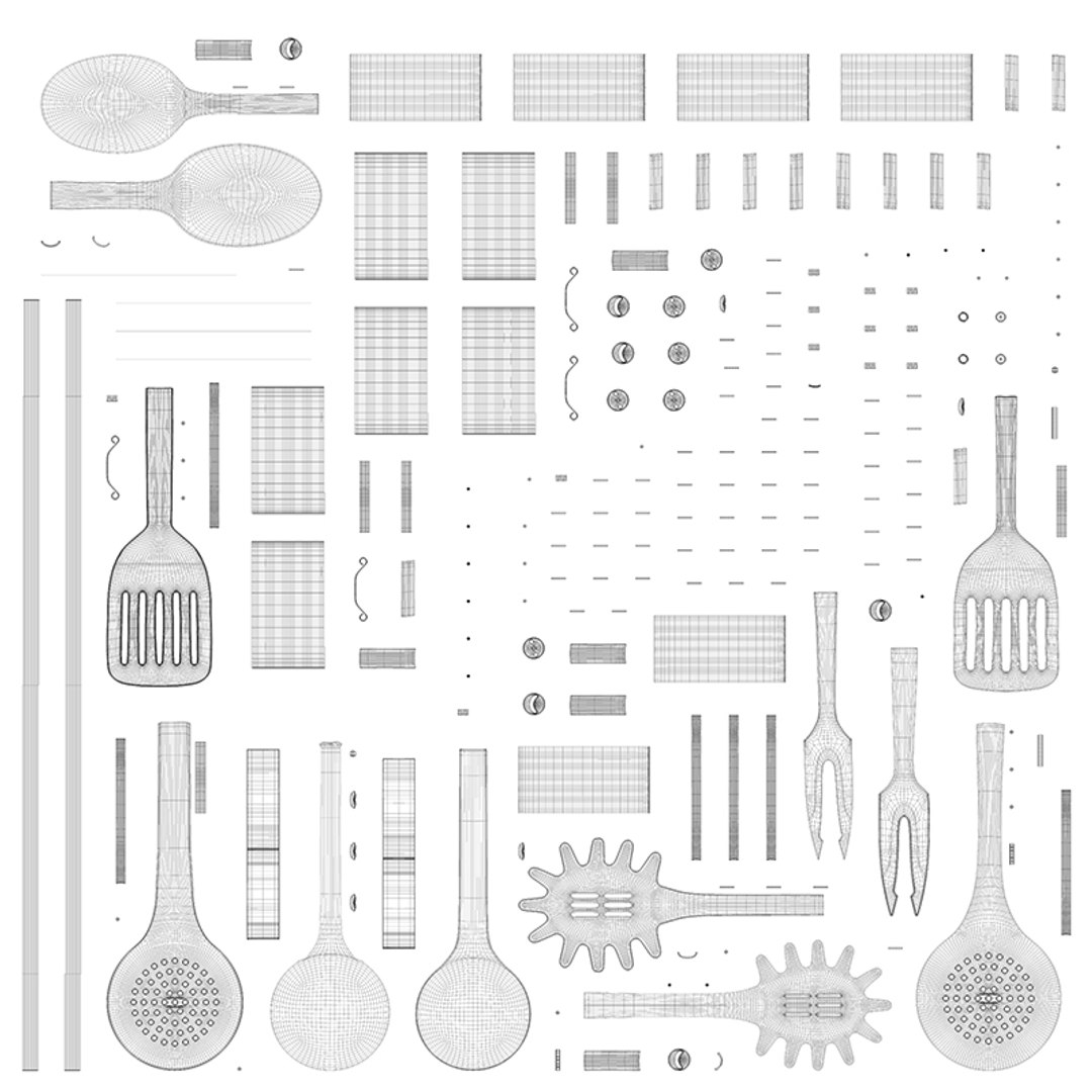 3D Kitchen Utensils Set - TurboSquid 1649098