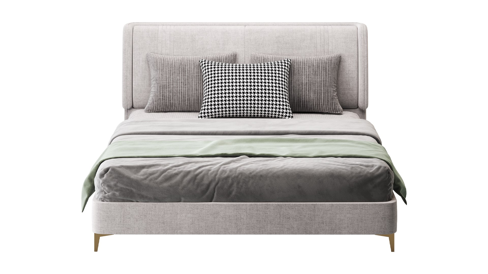 3D Leather Beige Bed Frame Model - TurboSquid 2331017