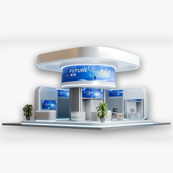 modelo 3d Stand de exposición moderno Modelo 3D Stand de feria ...
