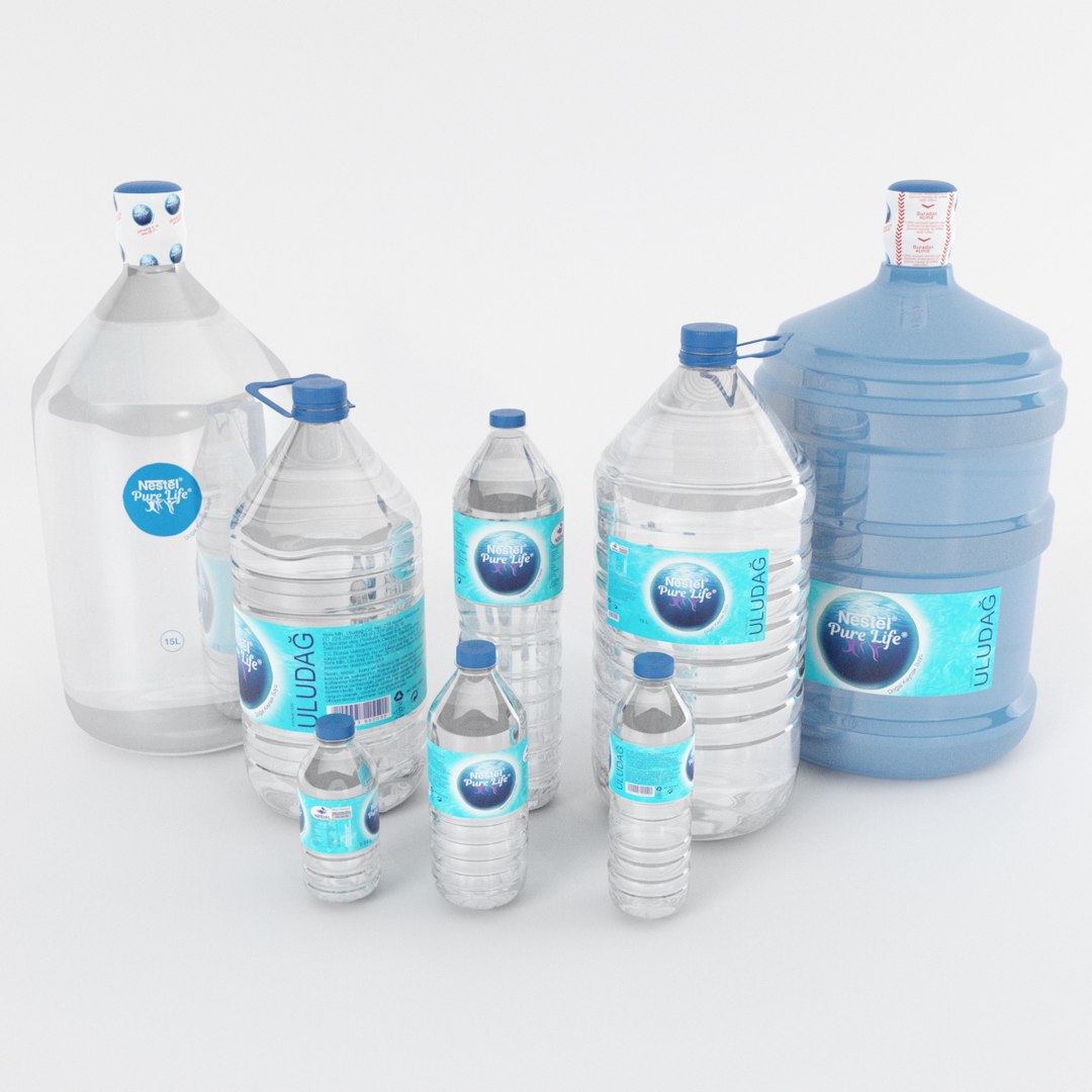 Water Bottle Collection 3D Model - TurboSquid 1835436