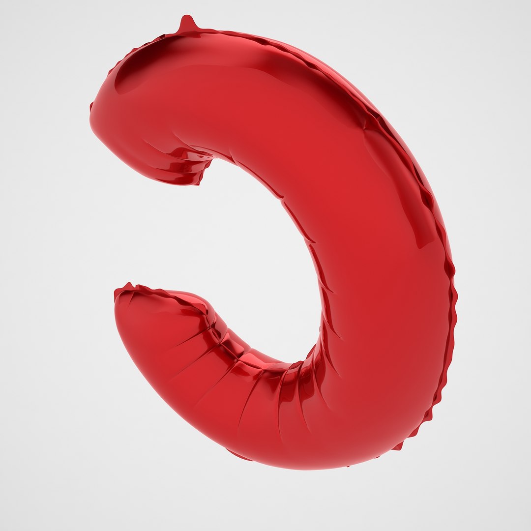 3D Balloon Letter C - TurboSquid 1382905