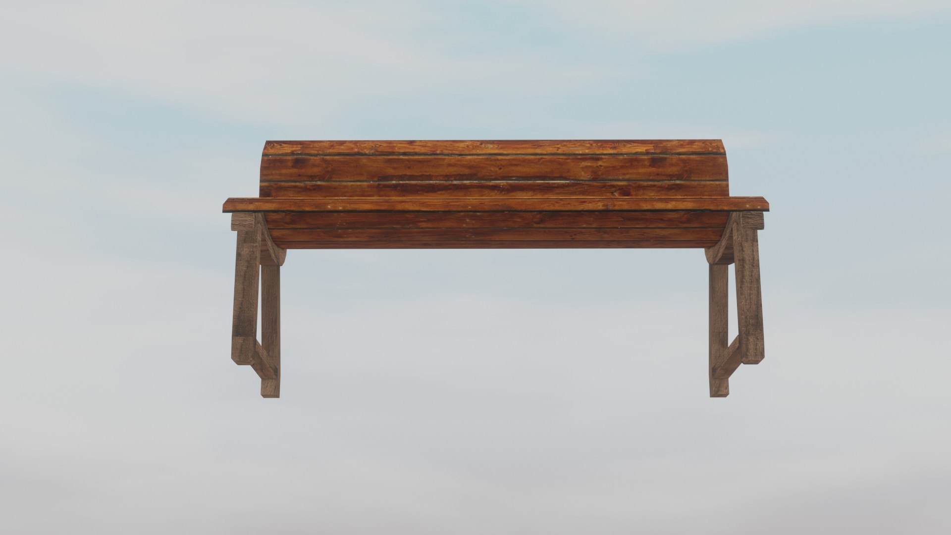 High-Quality Low Poly Bench 3D Model For Public Spaces And Parks Model ...