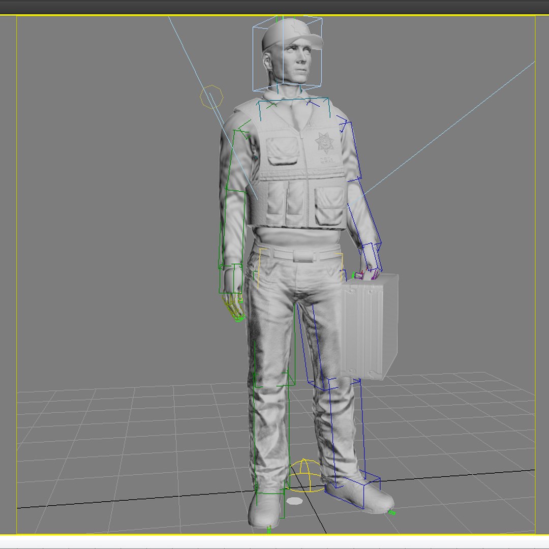 3d rigged csi agent s model