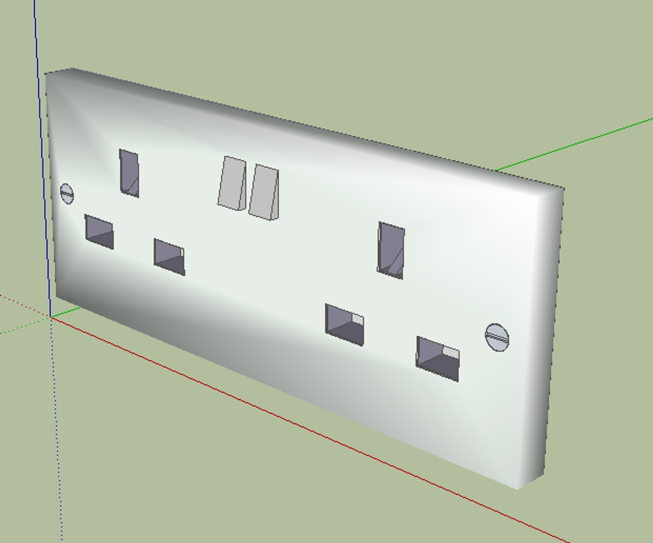 3d Uk Double Socket