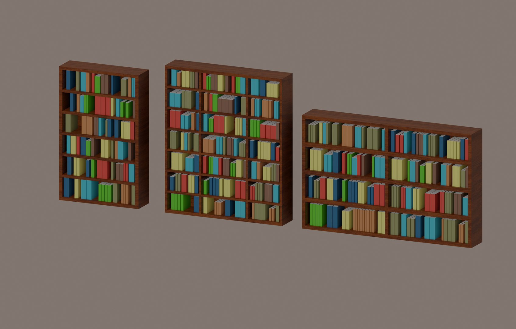 3D Bookcase Model - TurboSquid 1867778