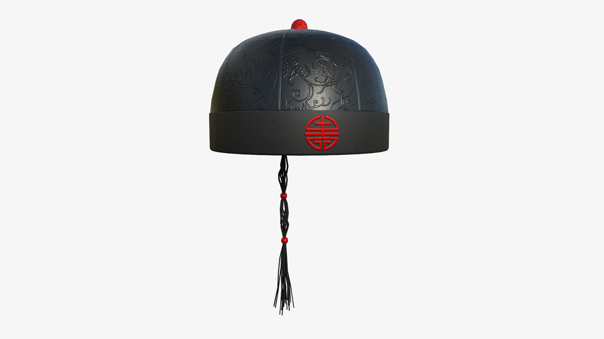 Chinese Traditional Hat A01 Black Red - Character Design 3D Model ...