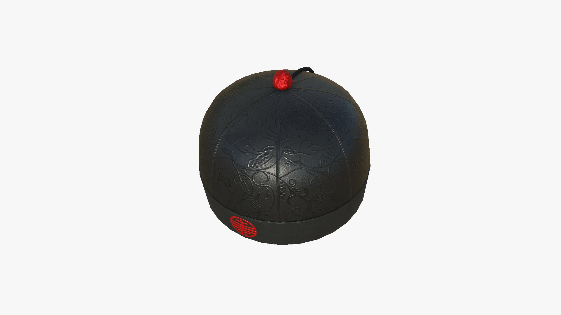 Chinese Traditional Hat A01 Black Red - Character Design 3D Model ...