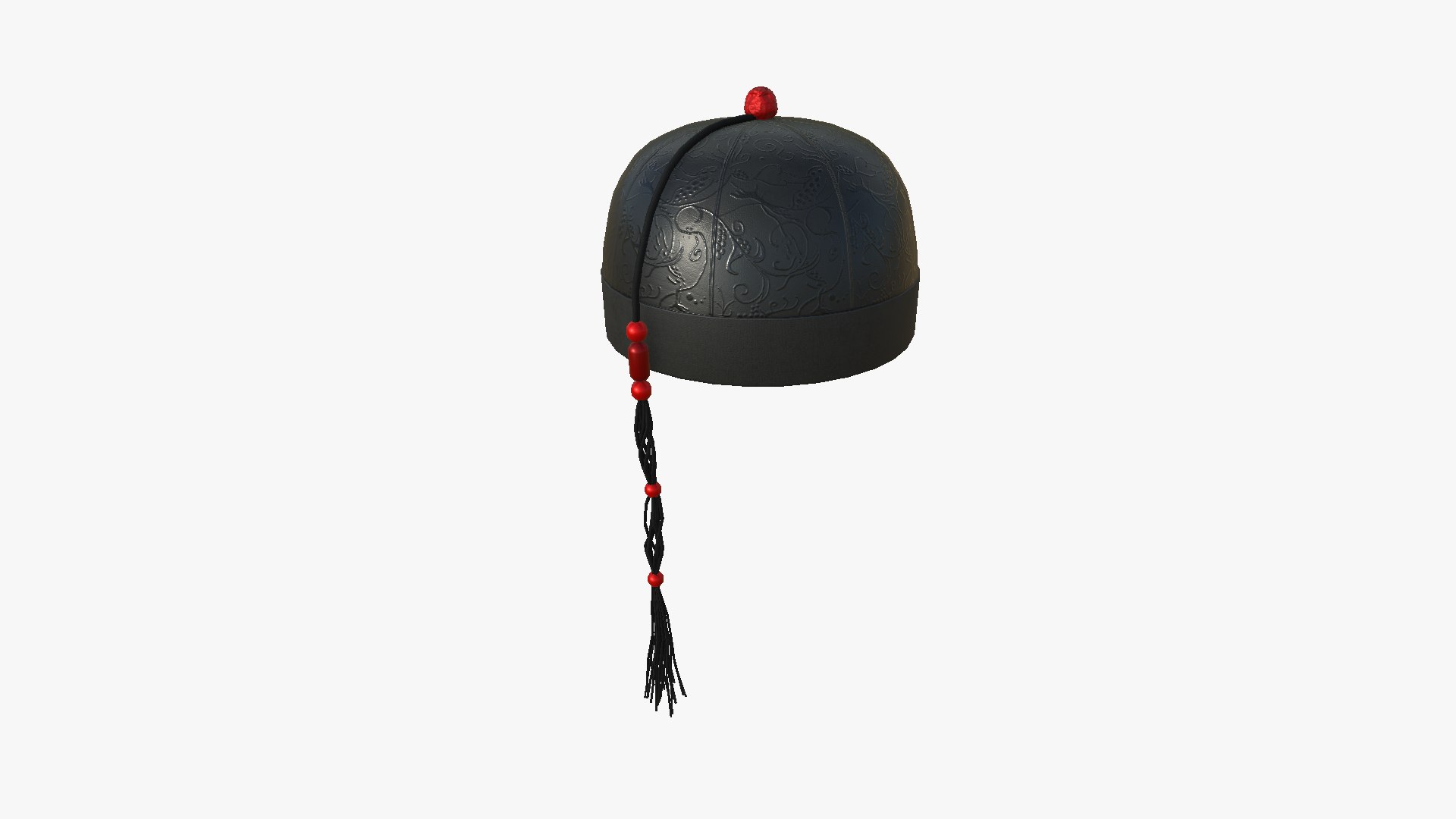 Chinese Traditional Hat A01 Black Red - Character Design 3D Model ...