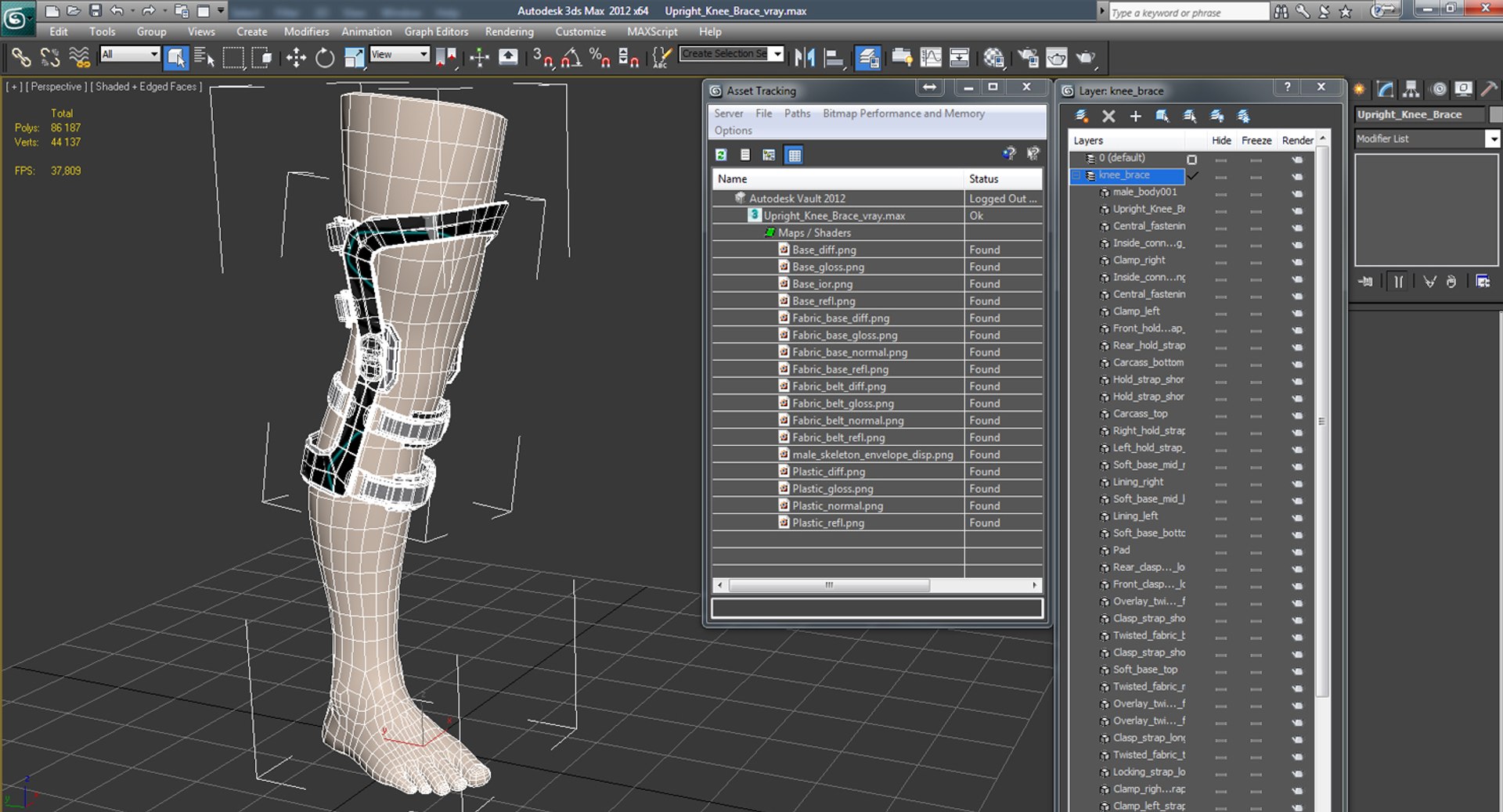 Upright knee brace model - TurboSquid 1314187