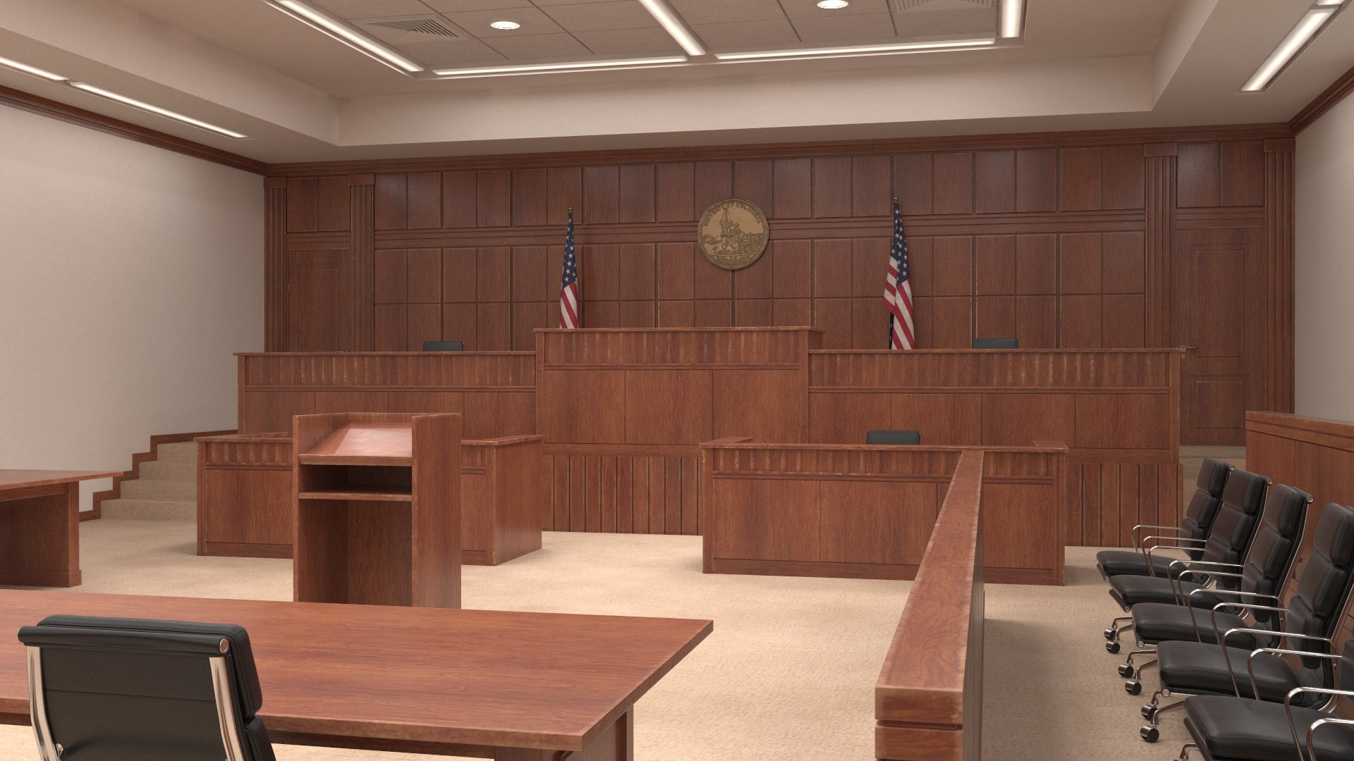 US Courtroom Room 3D - TurboSquid 2284279