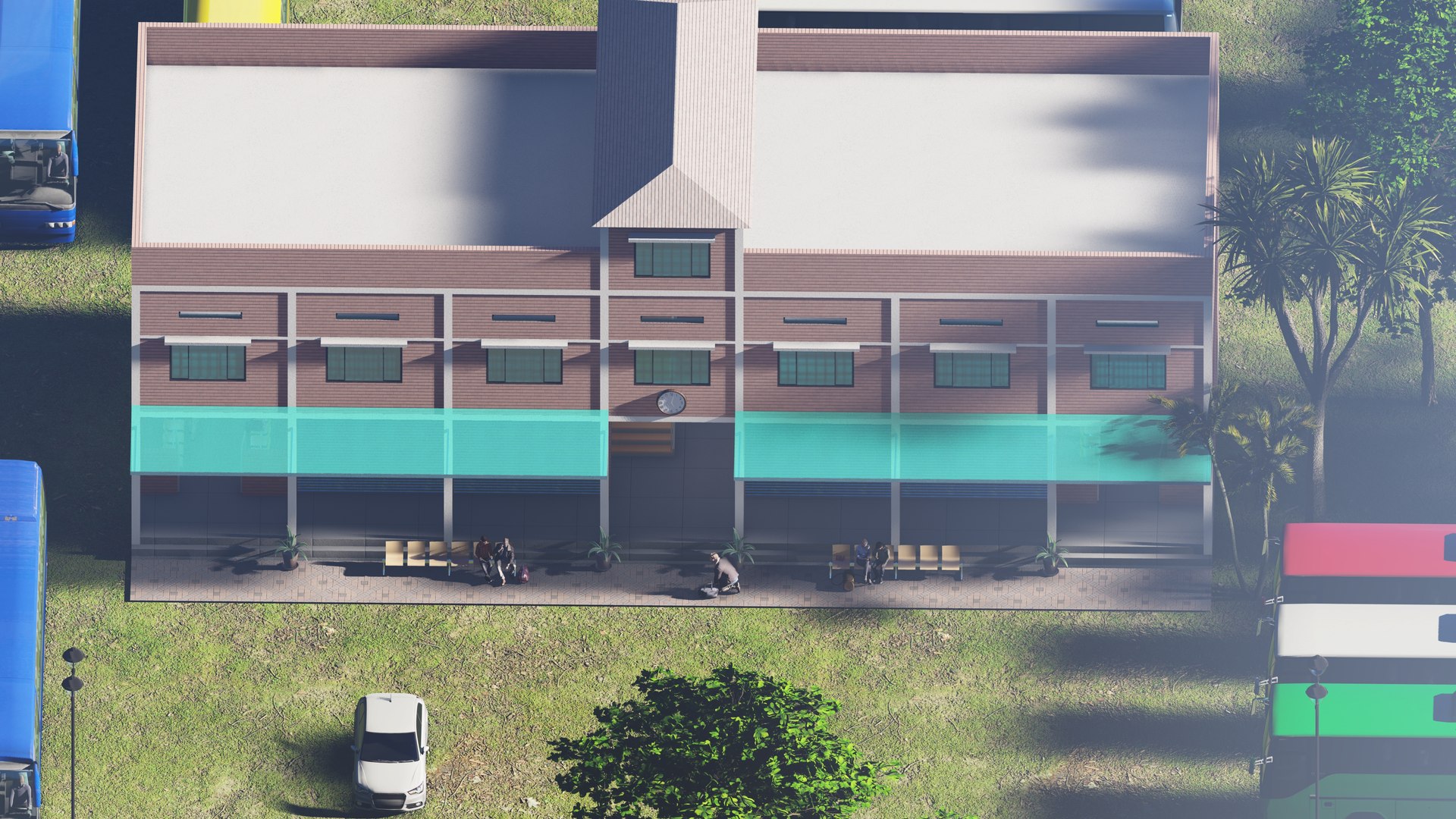 Bus Terminal 3D Model With Lumion File Model - TurboSquid 2020350