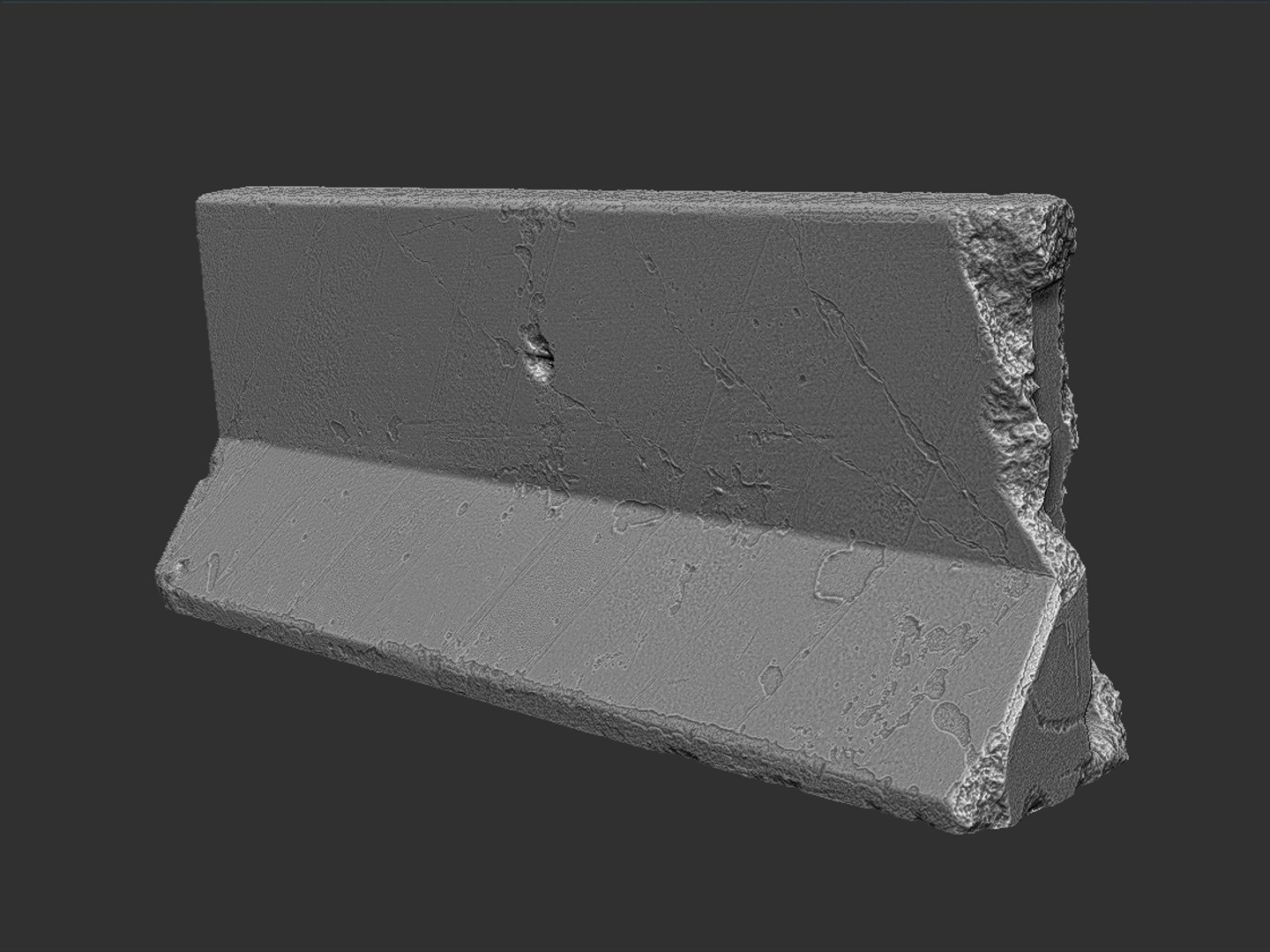 Concrete Barrier Scan 8k 3d Model