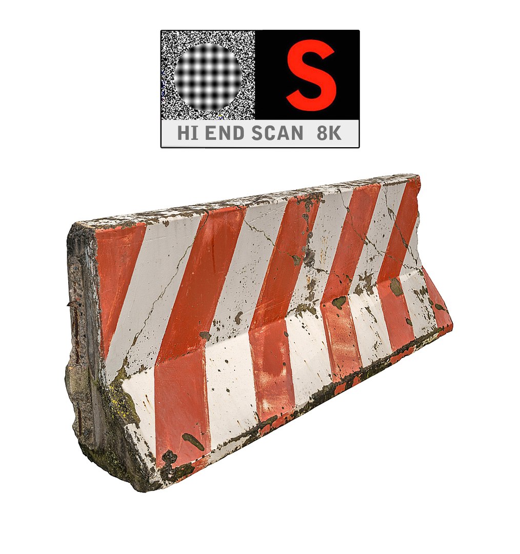 Concrete Barrier Scan 8k 3d Model
