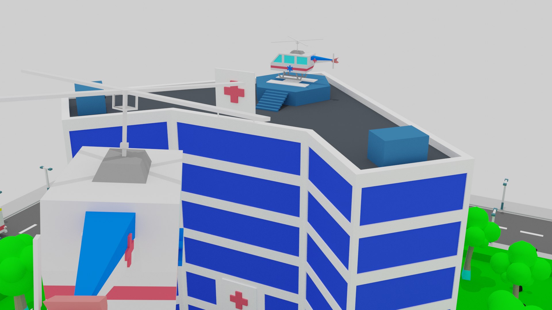 3D Simple Cartoon Hospital Package - TurboSquid 1474404