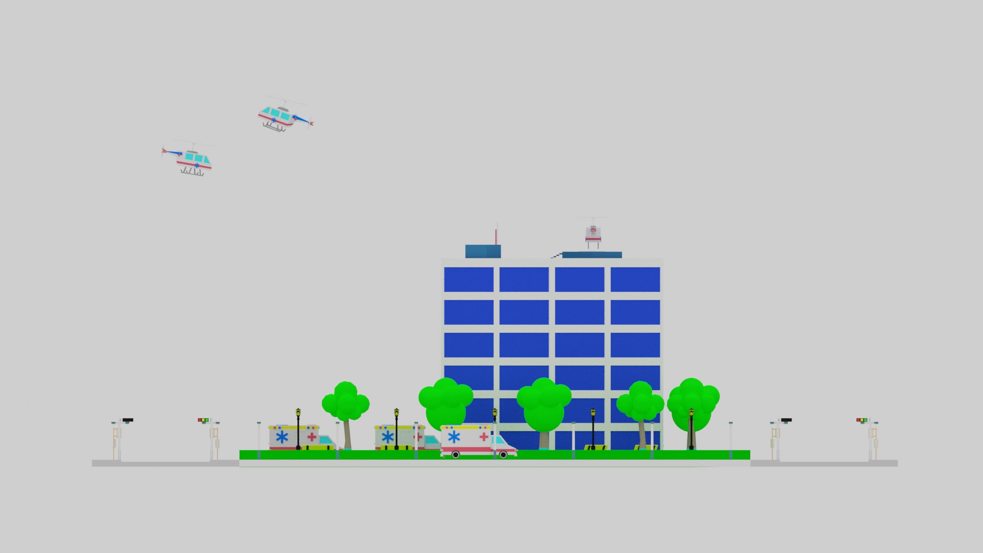 3D Simple Cartoon Hospital Package - TurboSquid 1474404