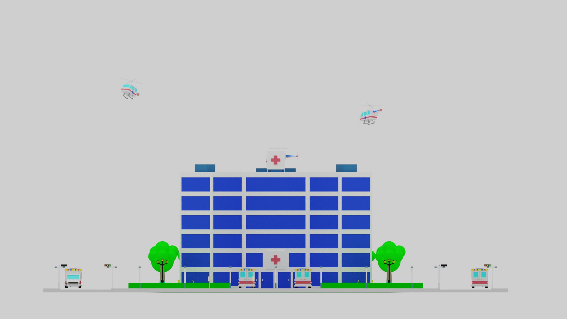 3D Simple Cartoon Hospital Package - TurboSquid 1474404