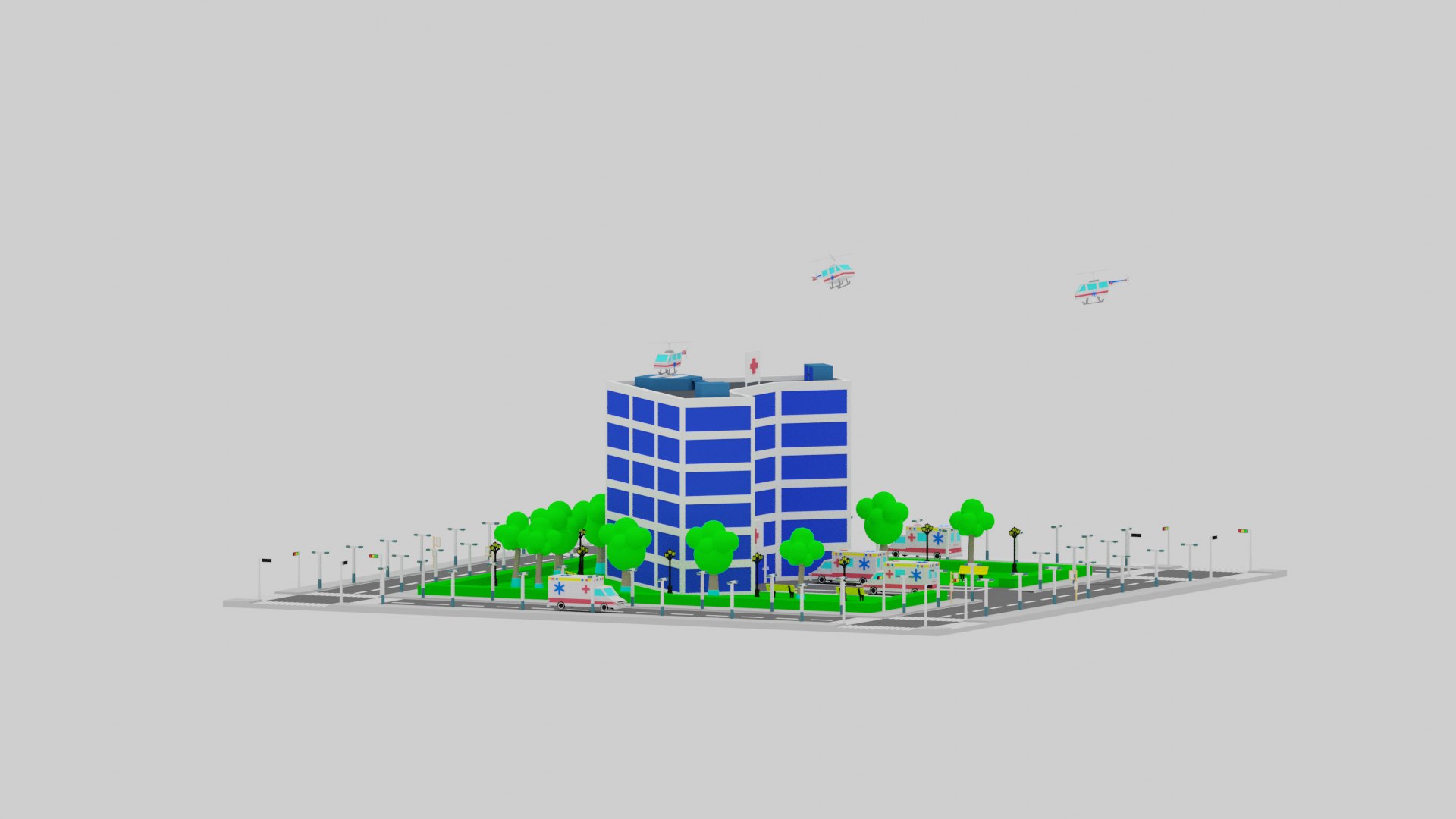 3D Simple Cartoon Hospital Package - TurboSquid 1474404