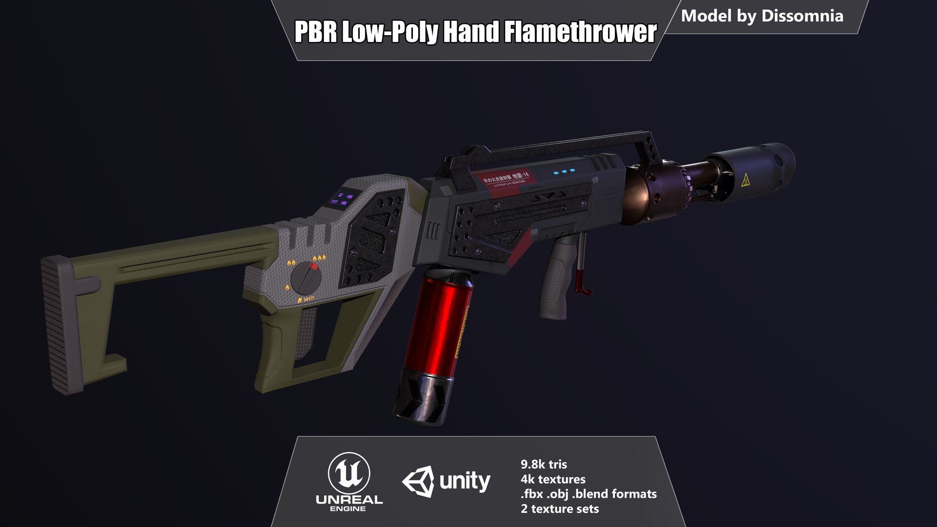 3D Gameready PBR Hand Flamethrower - TurboSquid 1787180