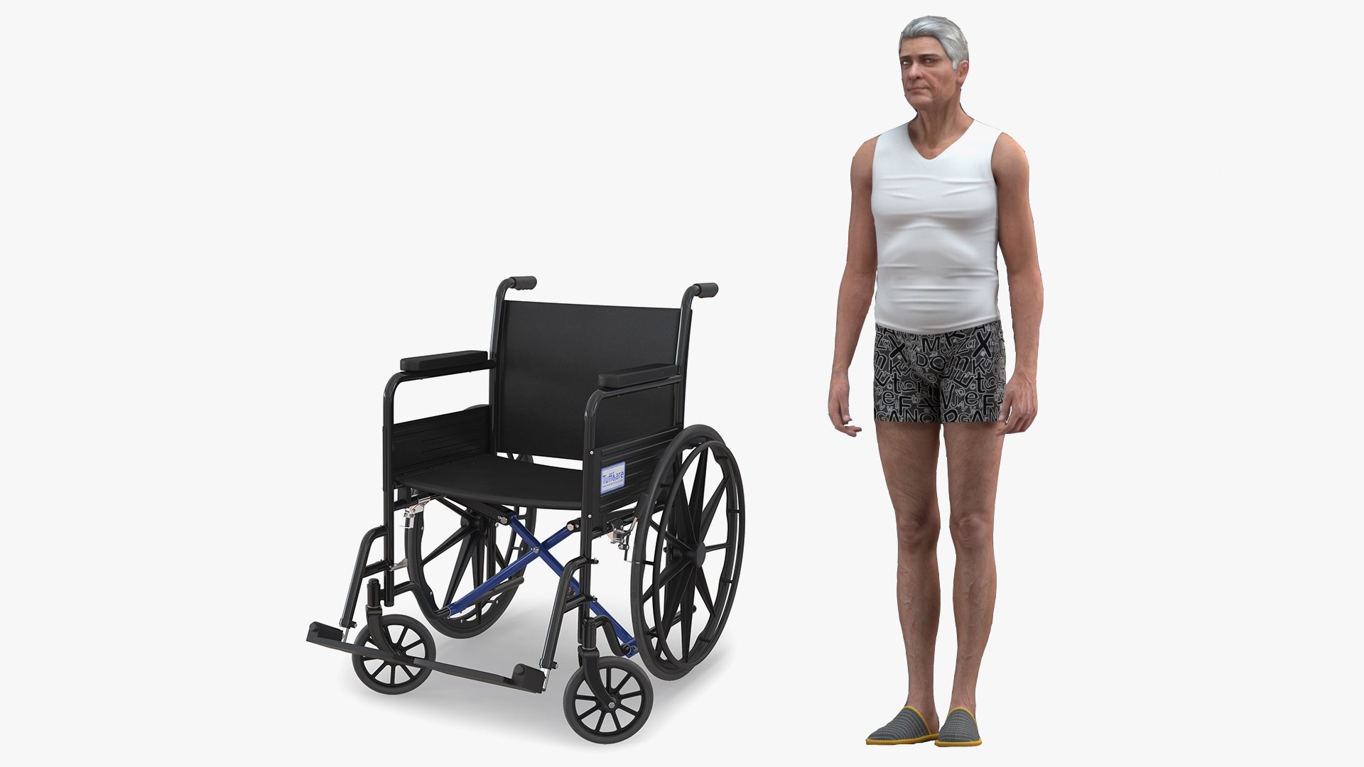 3D Rigged Old Man With Wheelchair Collection For Modo - TurboSquid 1906274