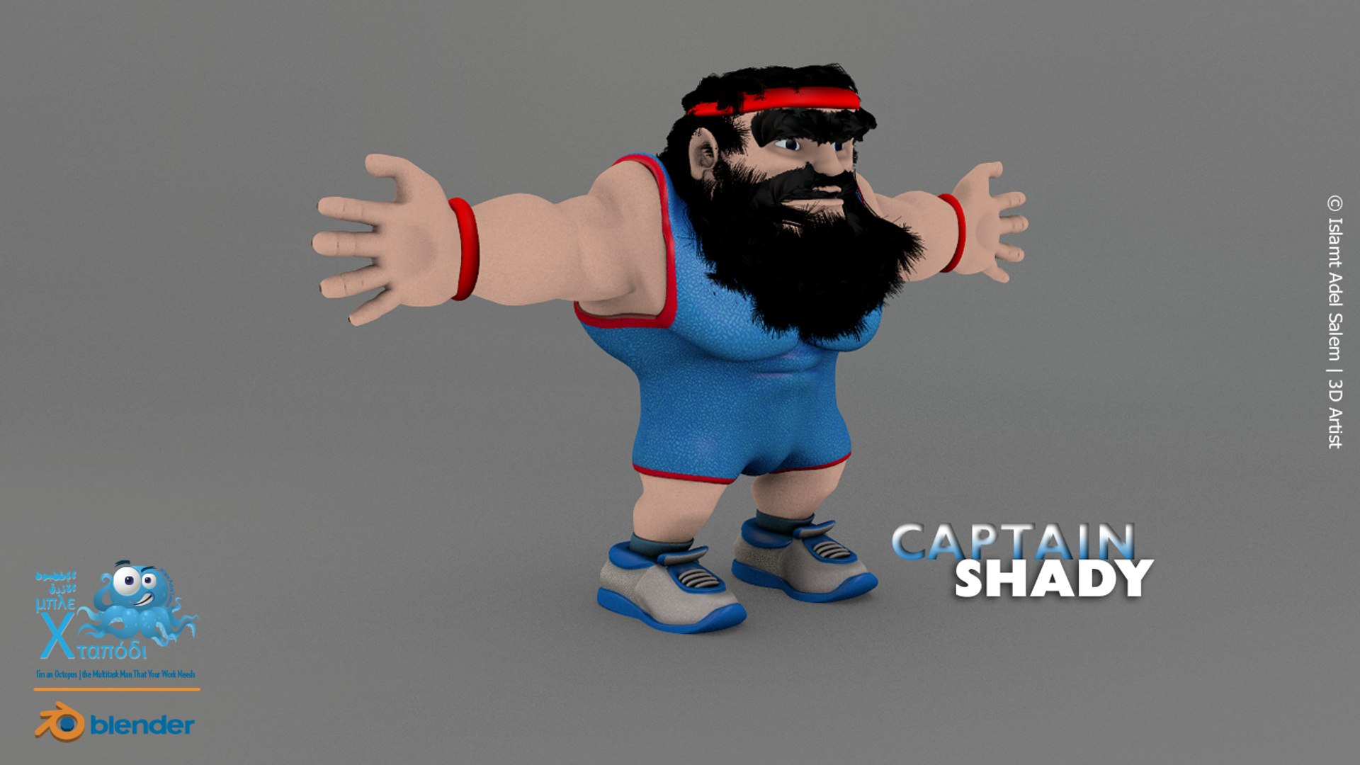 captain shady man 3d max