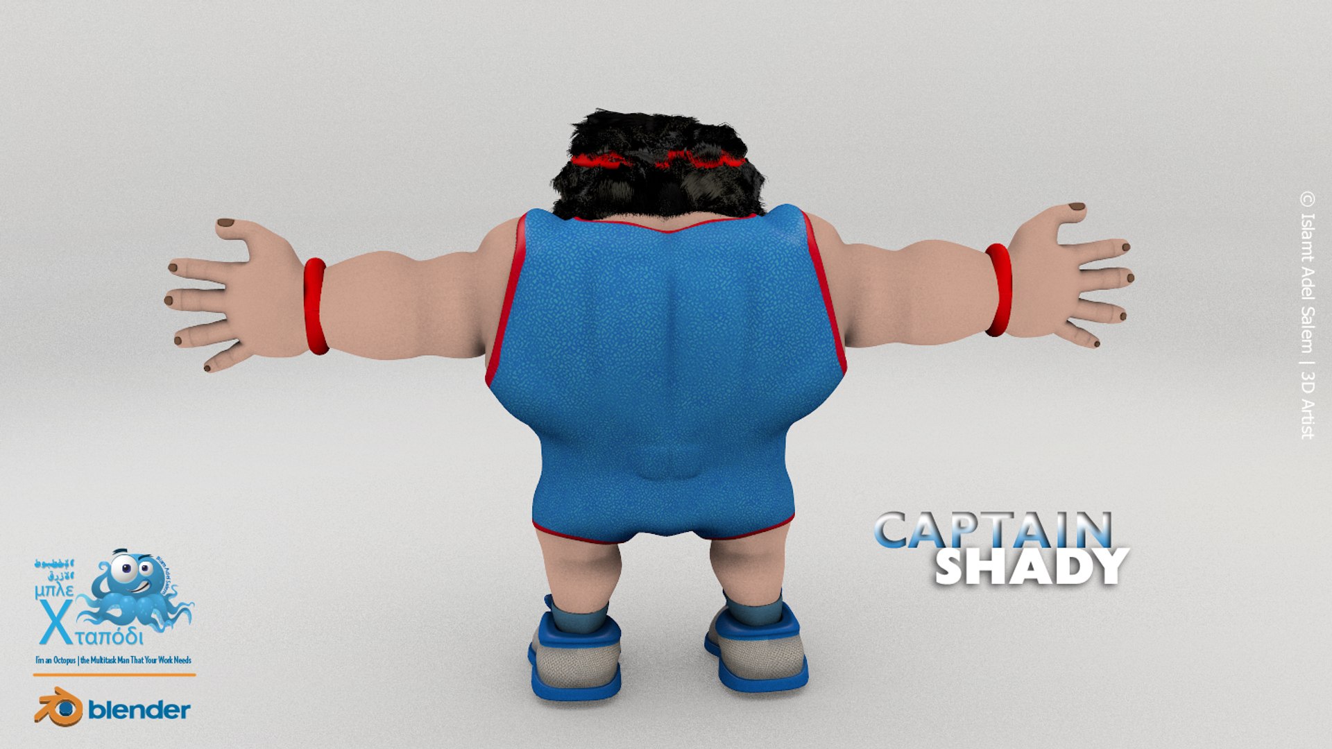 captain shady man 3d max