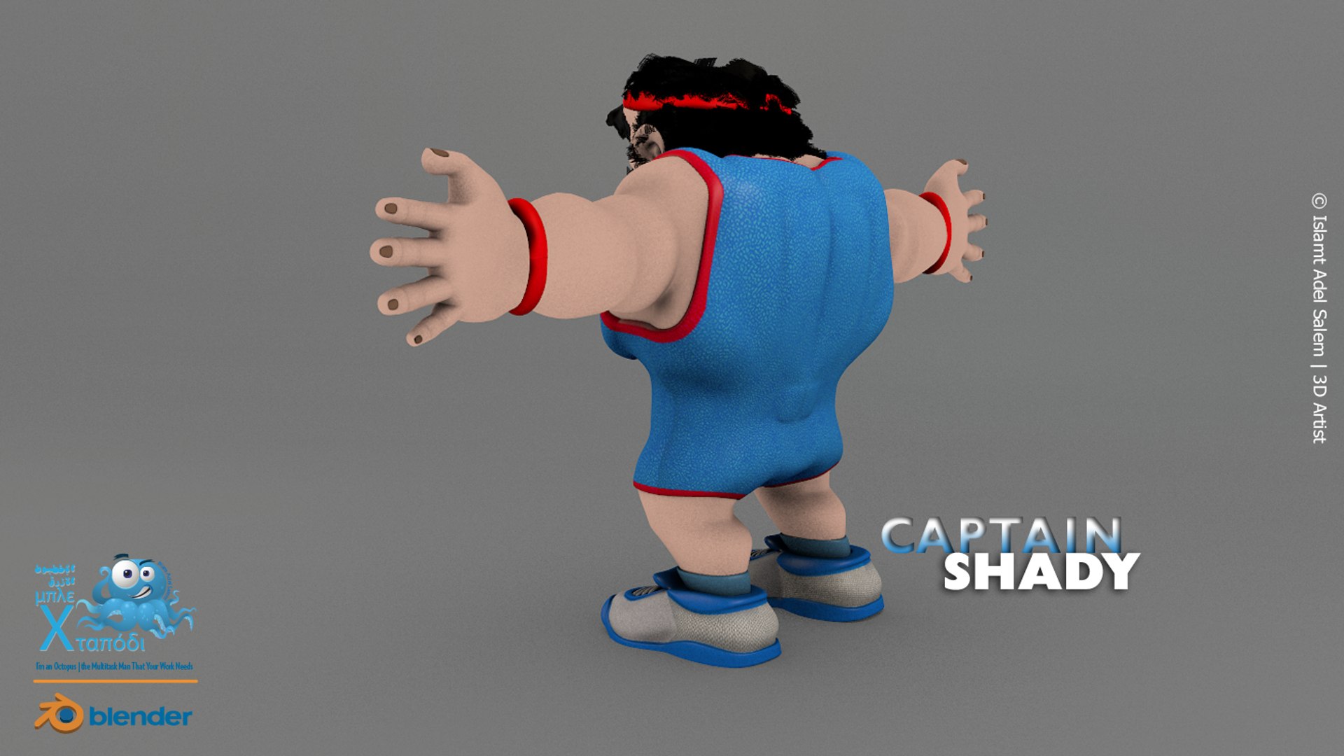 captain shady man 3d max