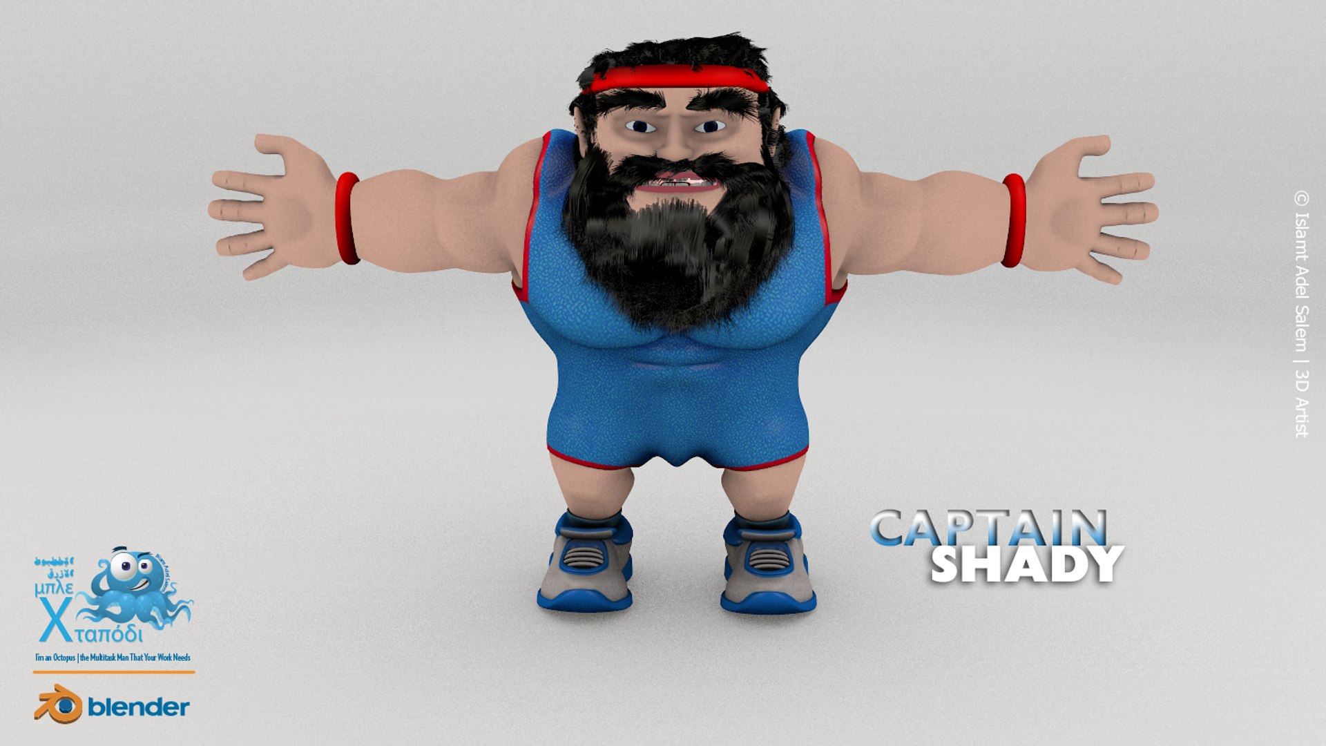 captain shady man 3d max