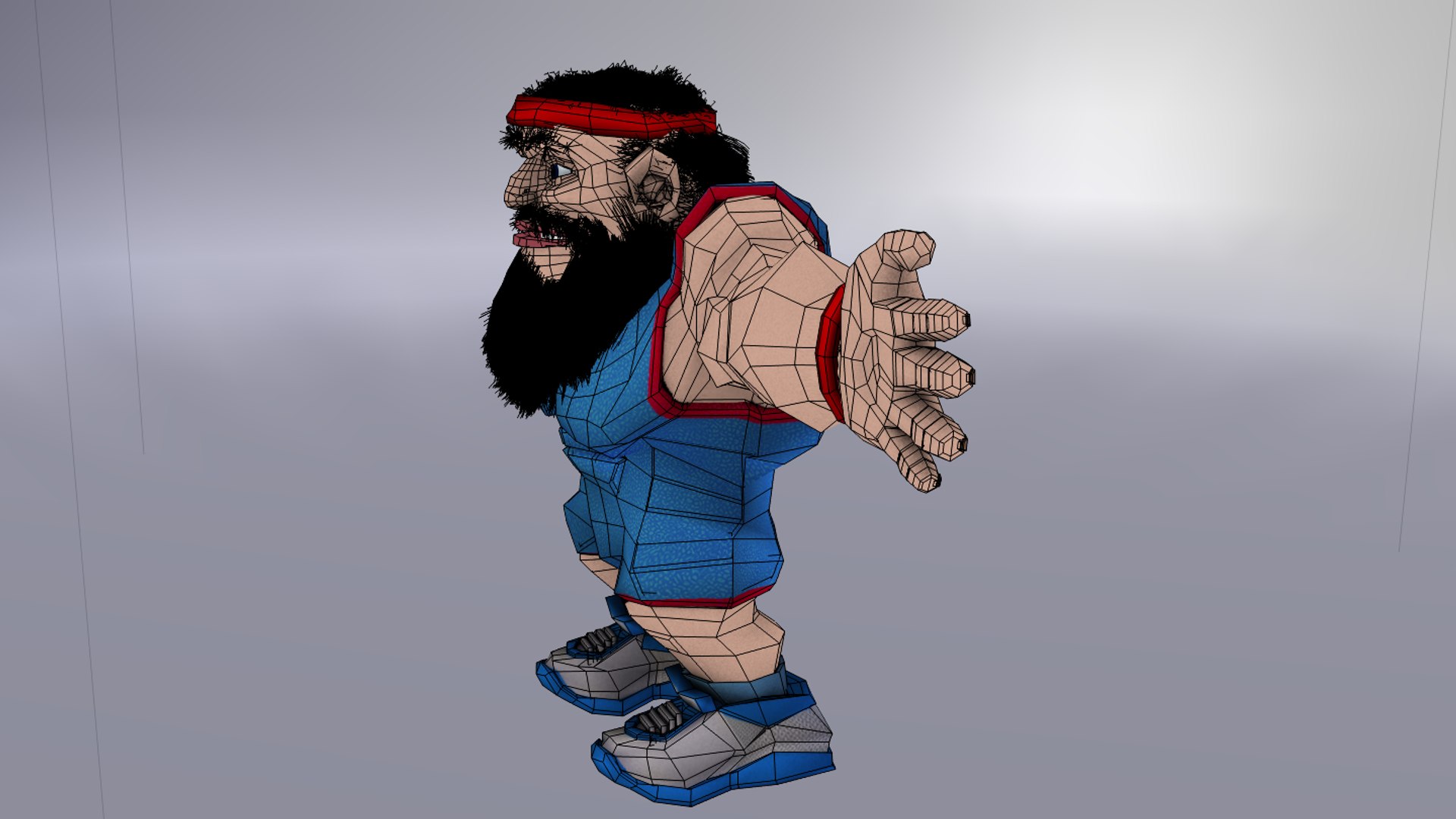 captain shady man 3d max