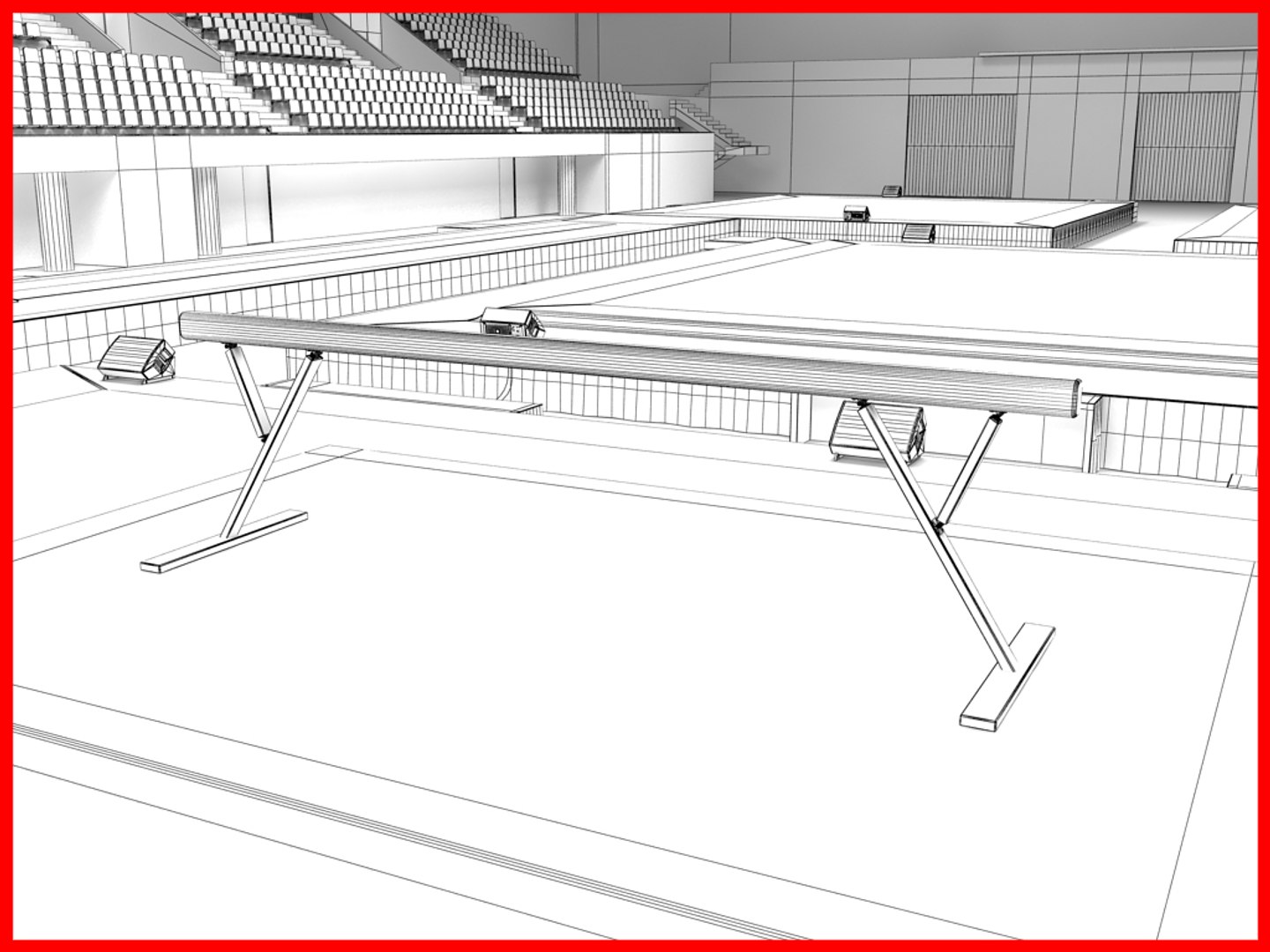 women gymnastics arena 3d obj