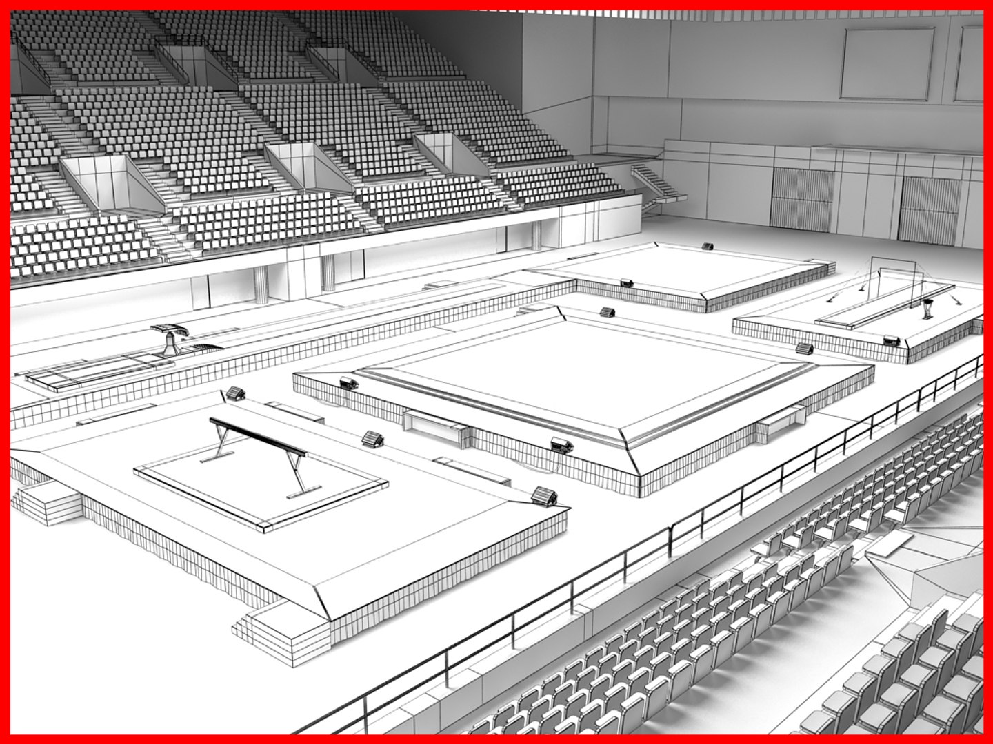 women gymnastics arena 3d obj