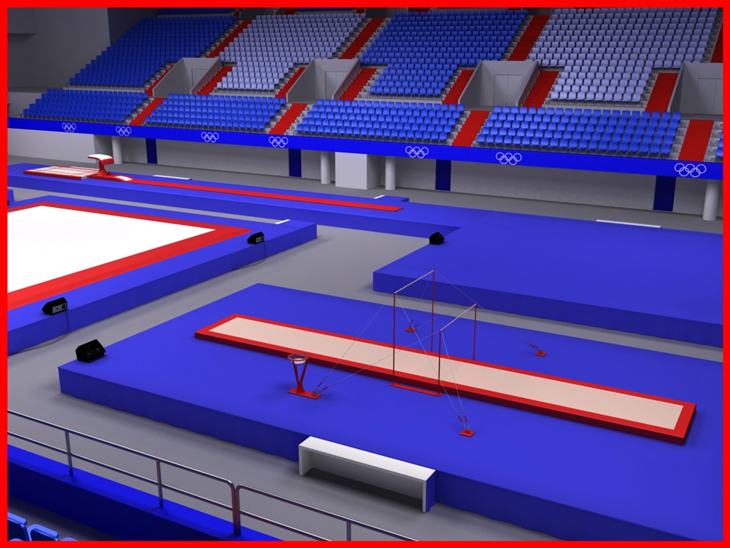 women gymnastics arena 3d obj